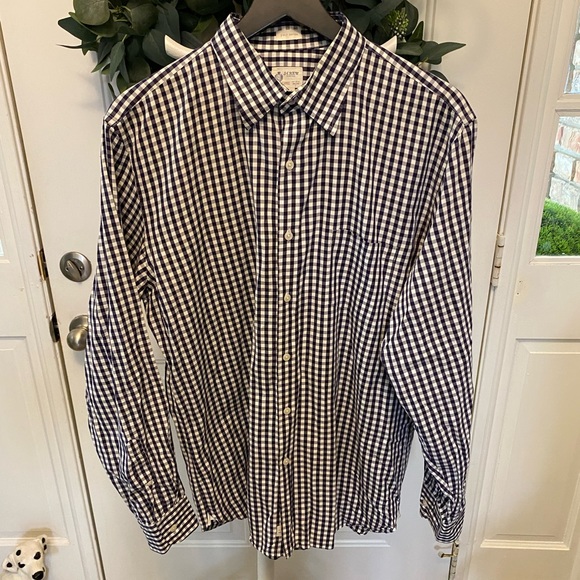 J. Crew | Shirts | J Crew Gingham Blue White Button Down Shirt Ls L ...